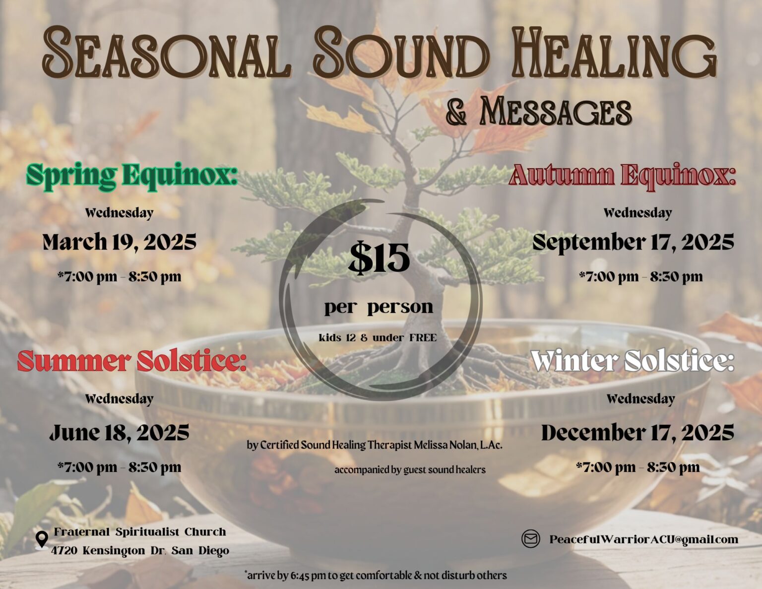 Seasonal Sound Healing & Messages – Fraternal Spiritualist Church