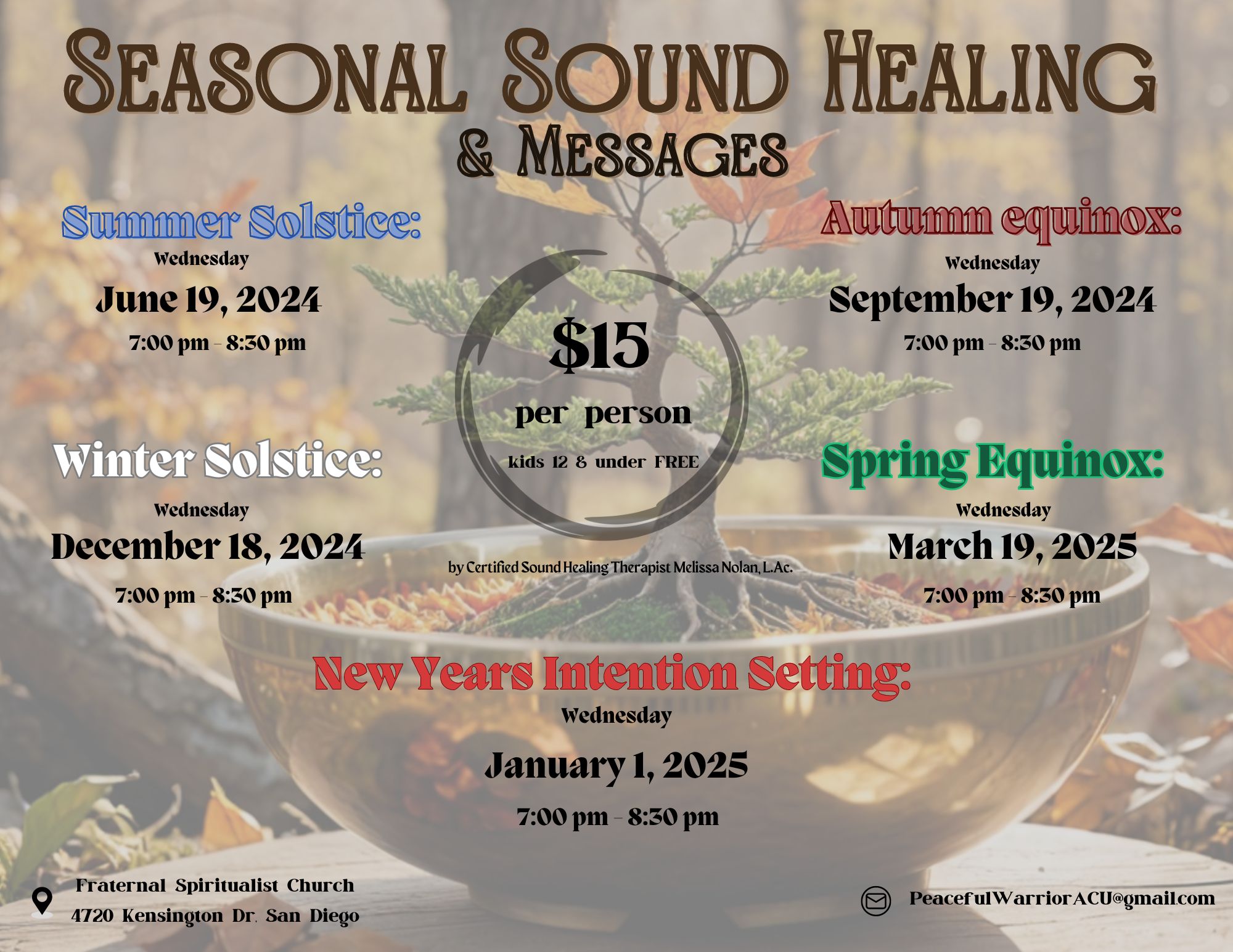Seasonal Sound Healing & Messages – Fraternal Spiritualist Church